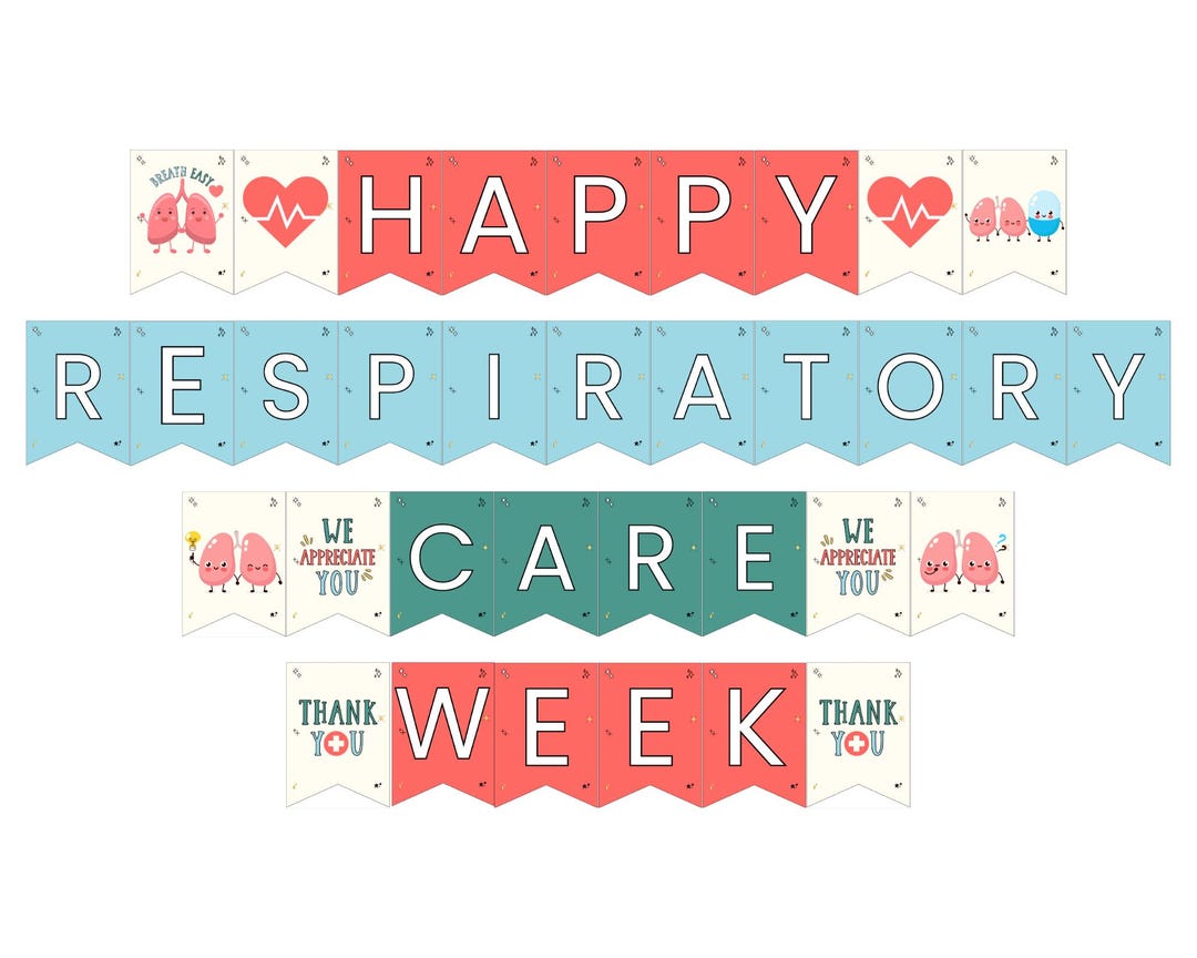 Happy Respiratory Care Week Banner Printable INSTANT DOWNLOAD Editable Bunting Respiratory ...
