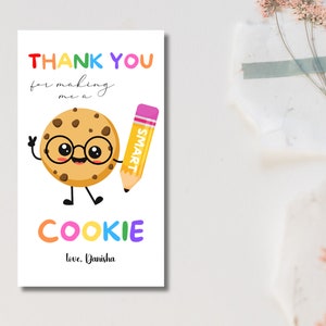 Teacher Appreciation Tag, EDITABLE One SMART COOKIE Tag, Teacher Thank ...
