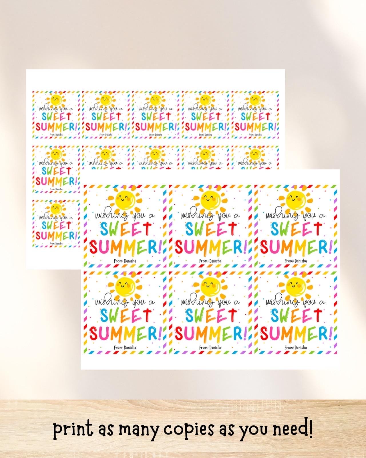 Have A Sweet Summer Gift Tag Template, Printable Sprinkles End of ...