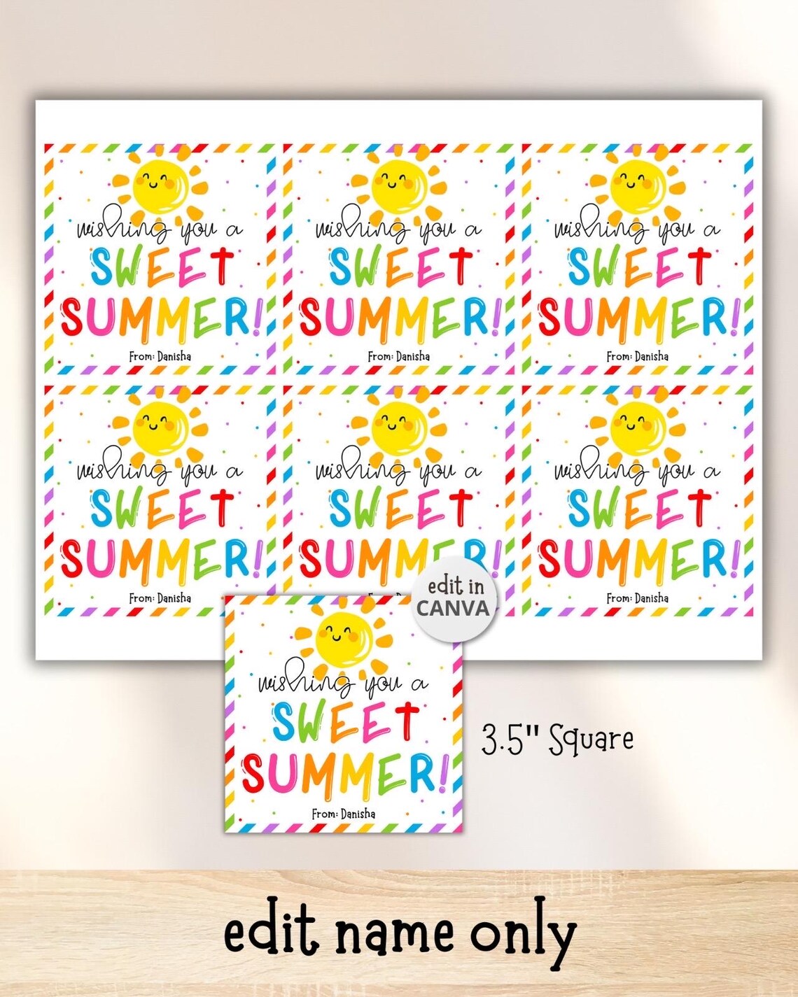 Have A Sweet Summer Gift Tag Template, Printable Sprinkles End of ...