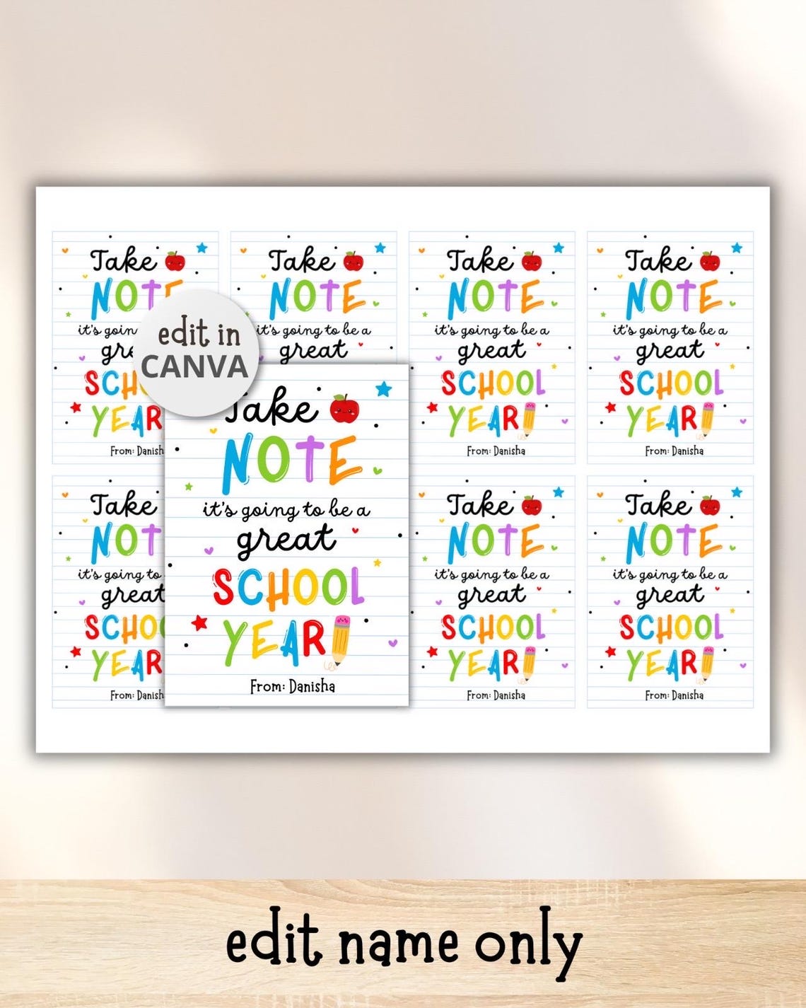 Take Note It's Going to Be A Great School Year Tag, Back to School Take ...