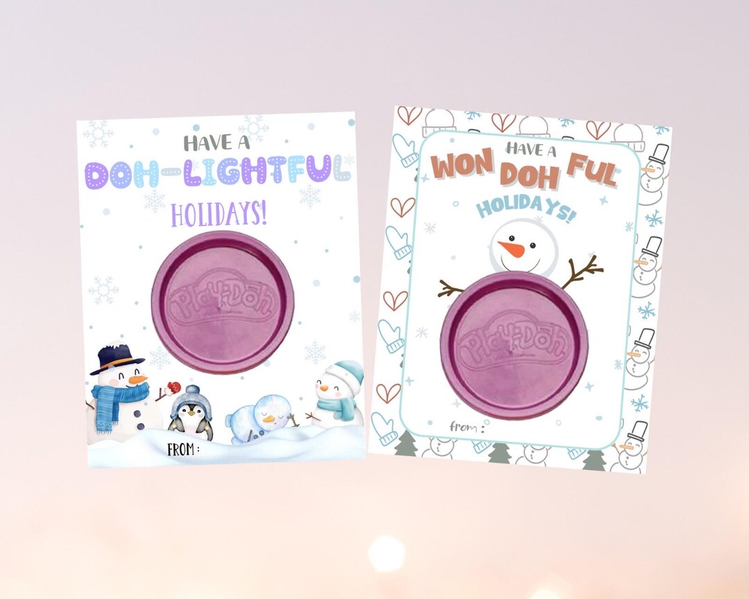 Holiday Play Dough Card Printable, Play Dough Holder, Classroom Favor ...