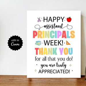 Assistant Principals Week Signs Printable, National Assistant ...