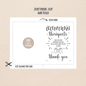 Occupational Therapy Month Thank You Card (PDF) - Etsy