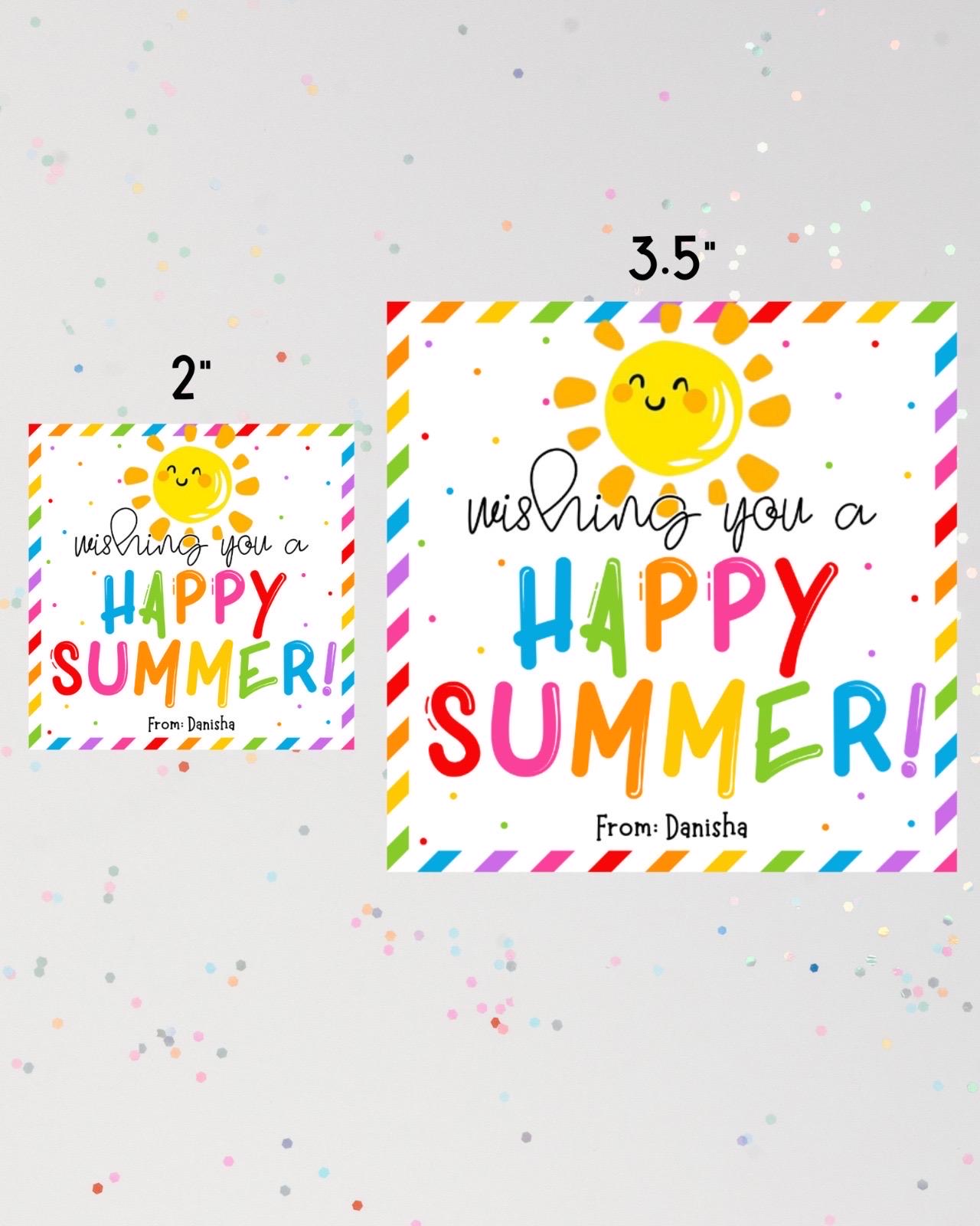 Happy Summer Tag Printable Wishing You a Happy Summer Gift Tag for ...