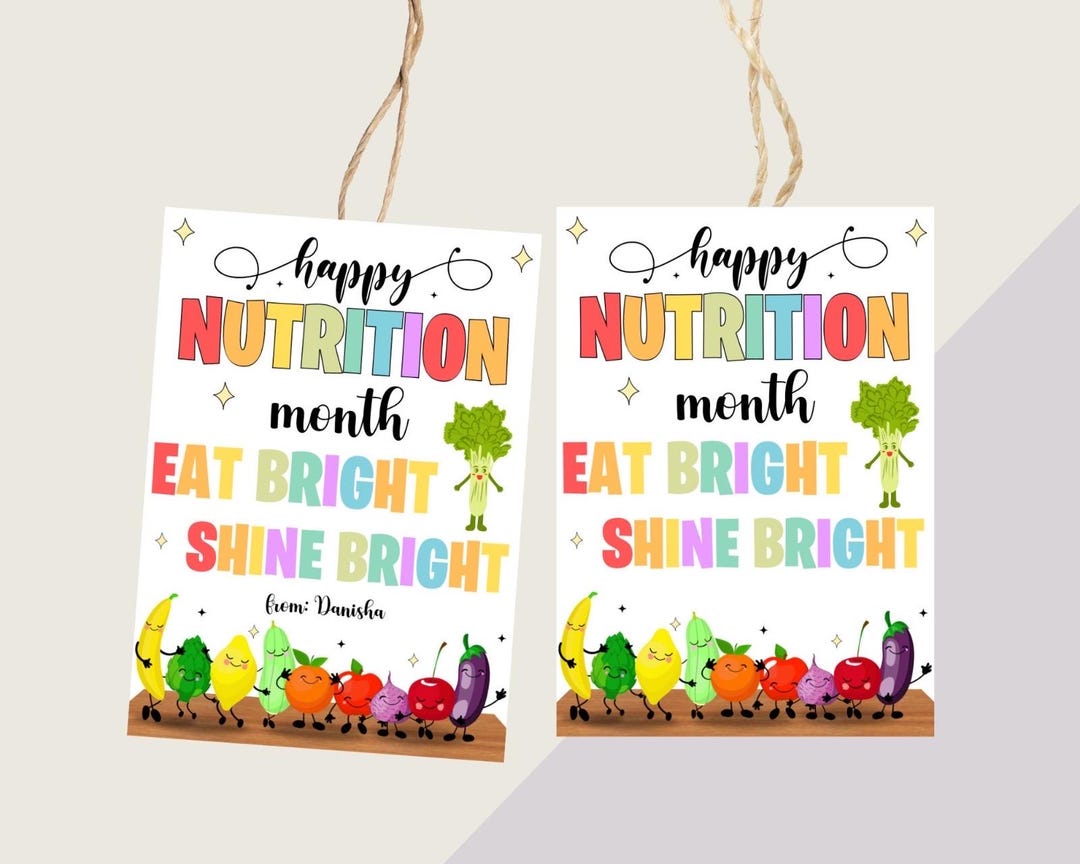 Nutrition Month Gift Tag Printable: Dietitian Nutritionist Day (PDF) - Etsy