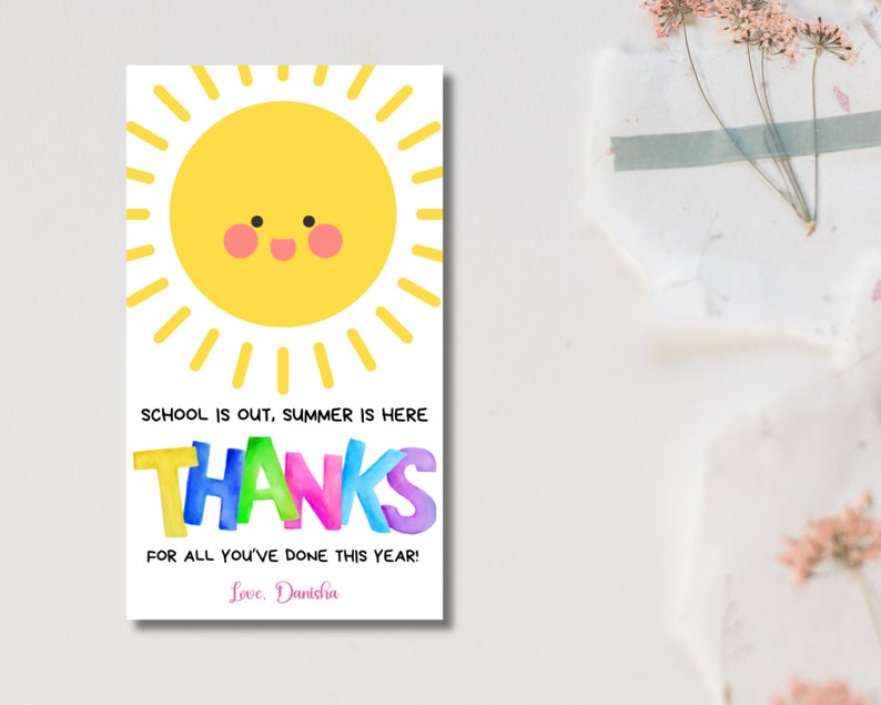 Summer Teacher Appreciation Gift Tag Template, Printable Your Turn to ...