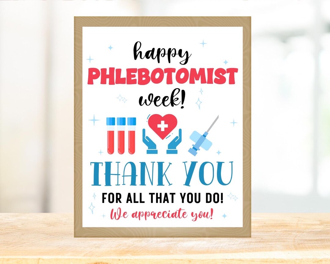 Phlebotomist Week Printable Poster: Appreciation Gift (digital Download ...