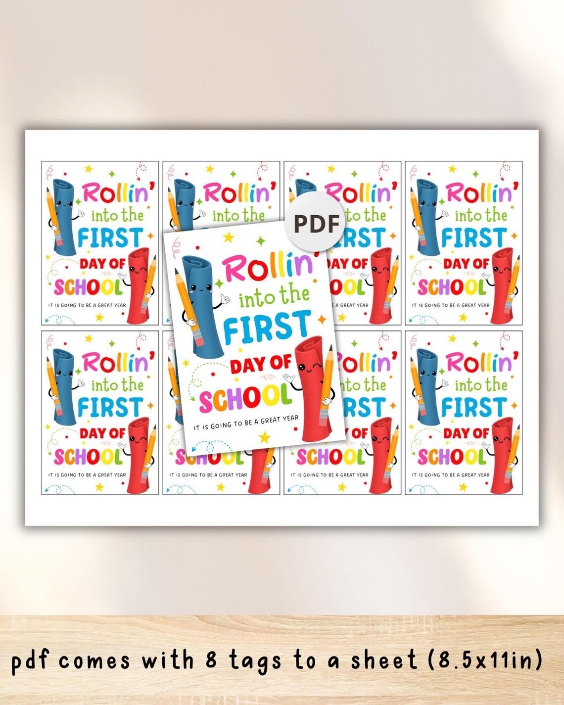 First Day of School Fruit Roll-up Tags: Printable Treat (digital ...