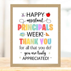 Assistant Principals Week Signs Printable, National Assistant ...