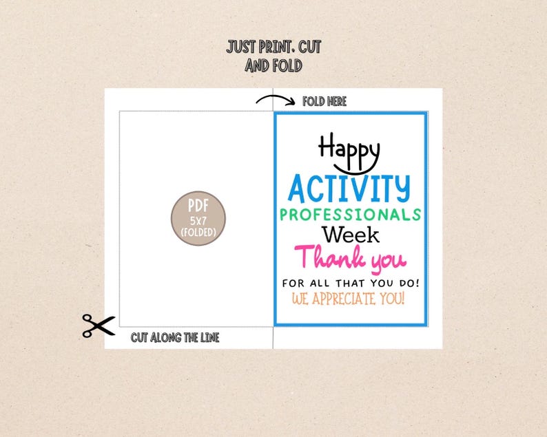 Activity Professional Card Printable, Activity Professional ...