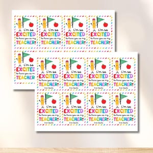 I'm so Excited to Have You as My Teacher Tag, Printable First Day of ...