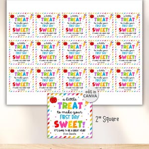 A Little Treat to Make the First Day Sweet Gift Tag, First Day of ...