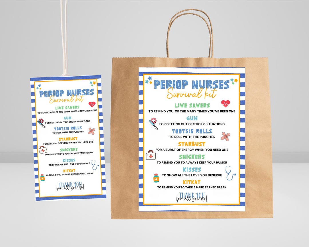 Perioperative Nurses Survival Kit Gift Tag, Periop Nurse Appreciation ...