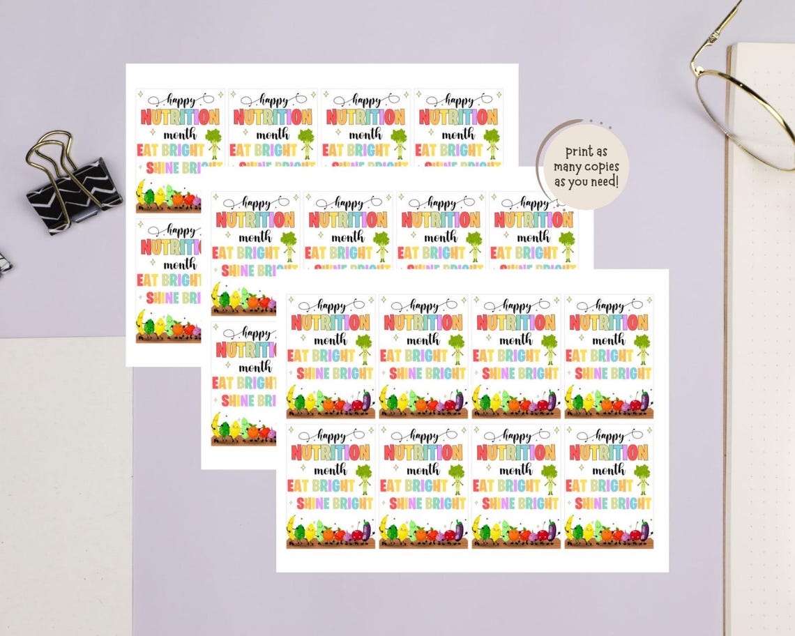 Nutrition Month Gift Tag Printable: Dietitian Nutritionist Day (PDF) - Etsy