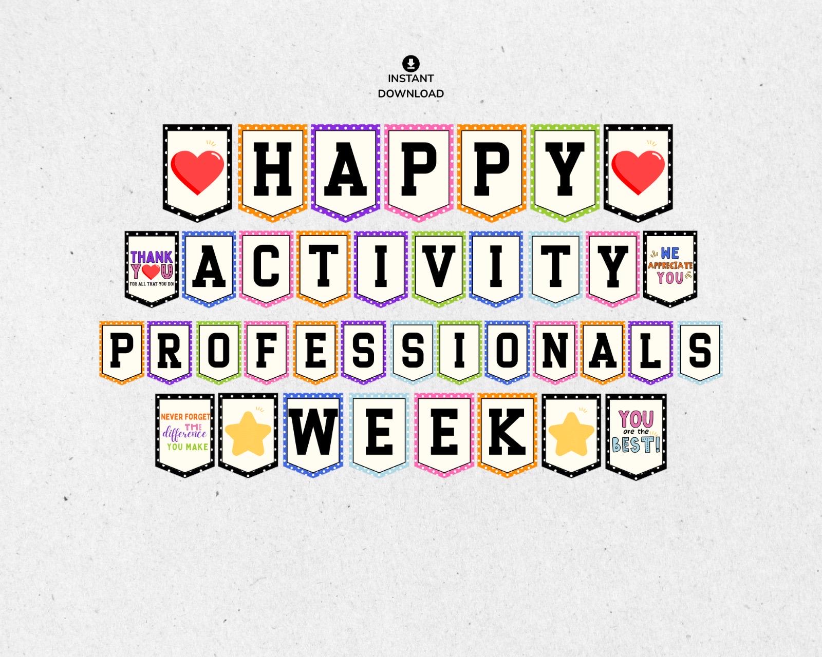Activity Professionals Week Printable Banner, Activity Professionals ...