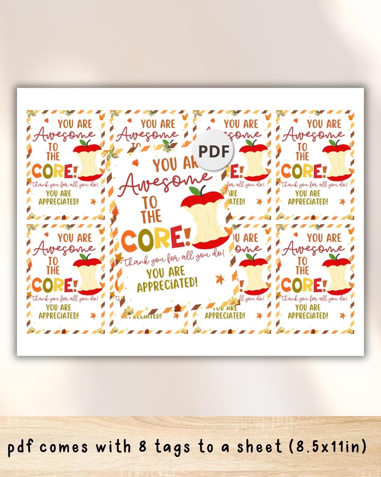 Teacher Appreciation Week Tag Printable, Apple Teacher Appreciation Tag ...