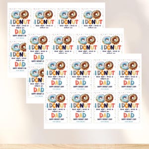 Father's Day Donut Gift Tag Template: Editable Favor Tag (instant ...