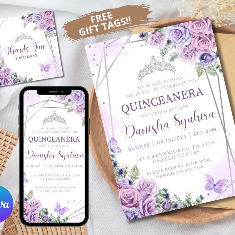 Lilac Quince Invitation - Etsy
