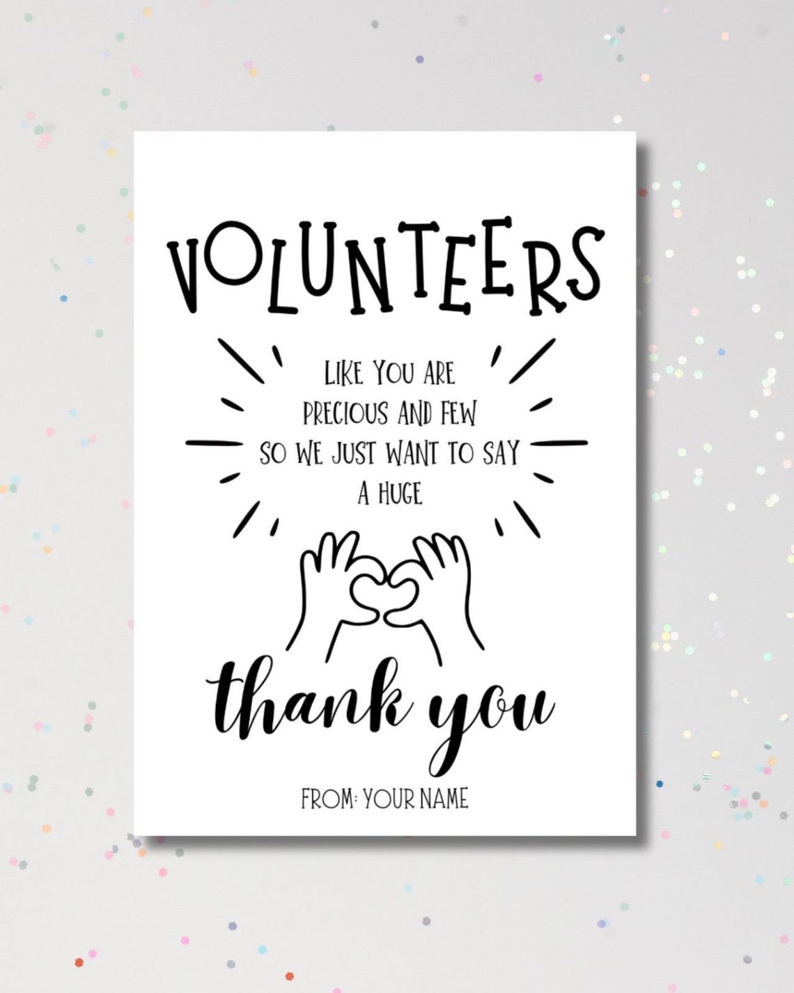 Volunteer Thank You Gift Tag Printable (PDF) - Etsy