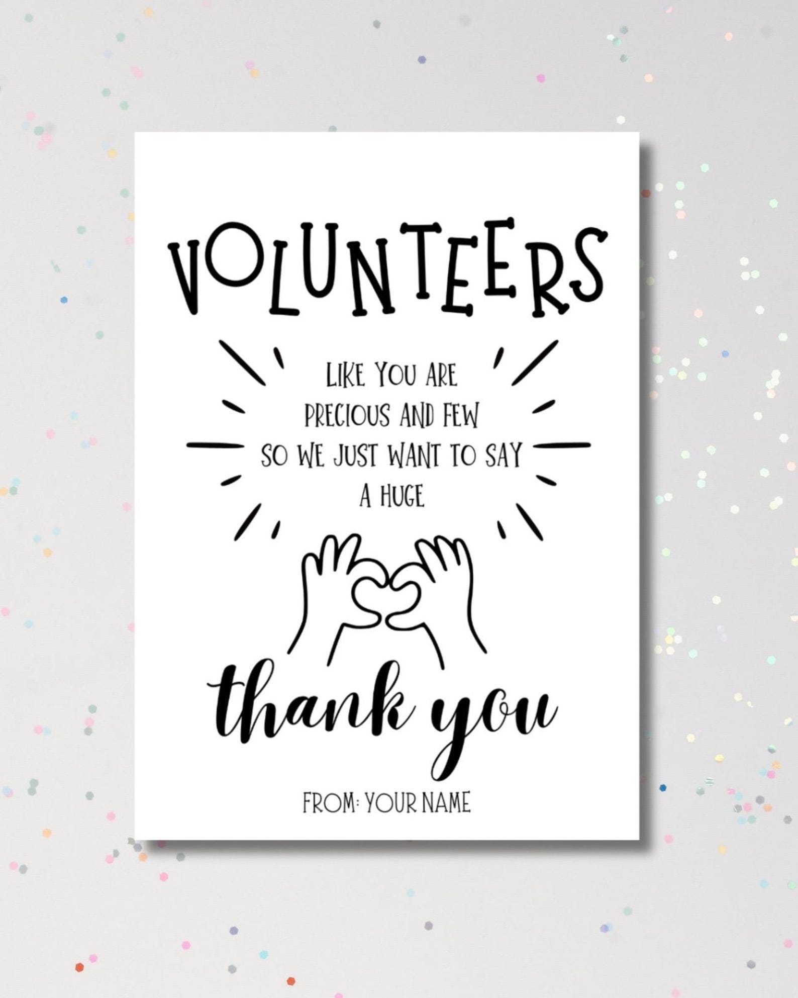 Volunteer Thank You Gift Tag Printable (PDF) - Etsy