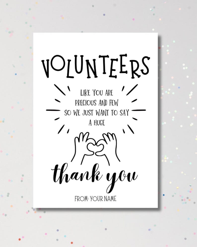 Volunteer Thank You Gift Tag Printable (PDF) - Etsy