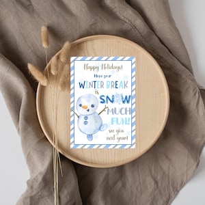 Hope Your Winter Break is Snow Much Fun Printable Tag,winter Break Tag ...