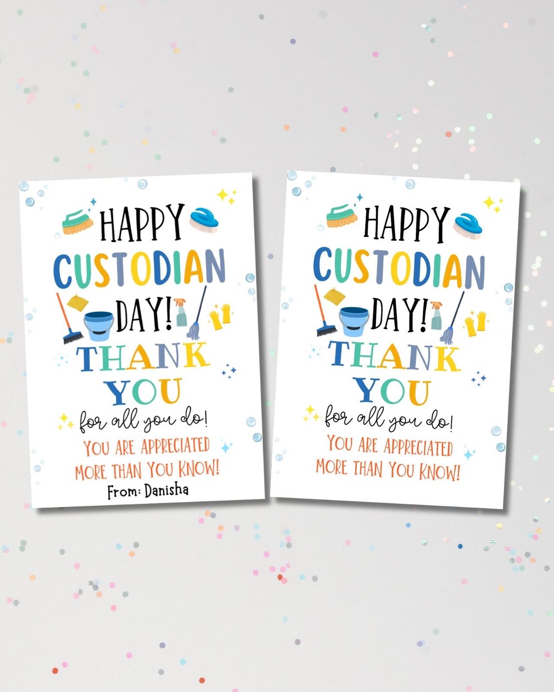 School Custodian Appreciation Gift Tag, Printable Thank You School ...
