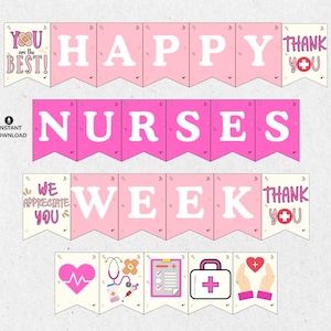 Pink Happy Nurses Week Banner Printable (digital Download) - Etsy