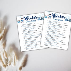 Winter Trivia Game, Printable Winter Games, Winter Game for Adults ...