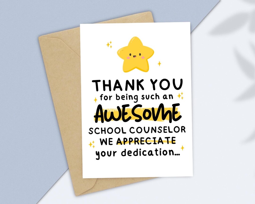 School Counselor Thank You Card: Counseling Week Printable (PDF) - Etsy