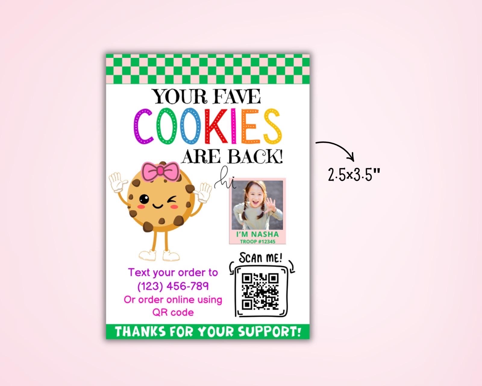 Editable Girl Cookie Business Card Template (digital Download) - Etsy
