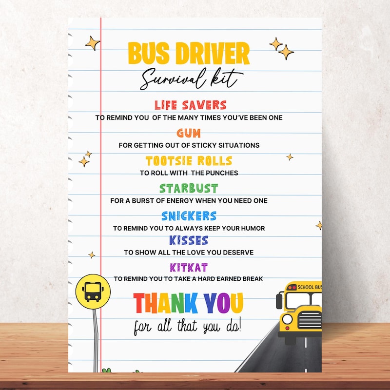 Bus Driver Thank You - Etsy
