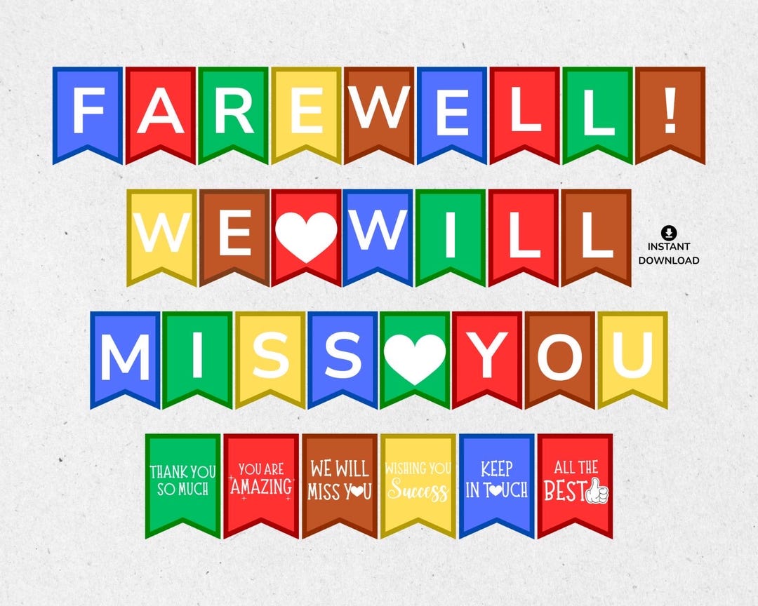 Farewell Party Banner: We Will Miss You, Retirement Decor (digital ...
