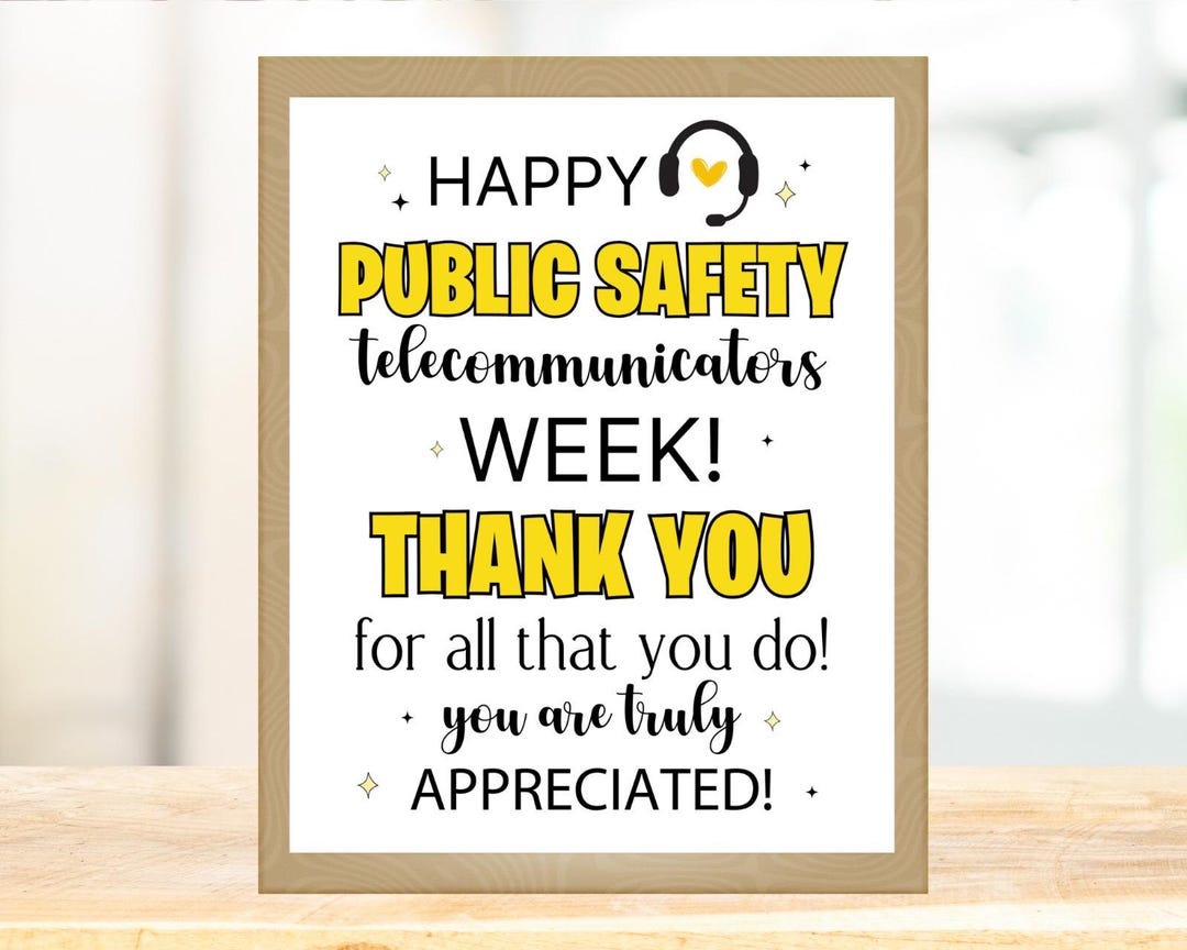 Public Safety Telecommunications Week Printable Poster, Public Safety ...