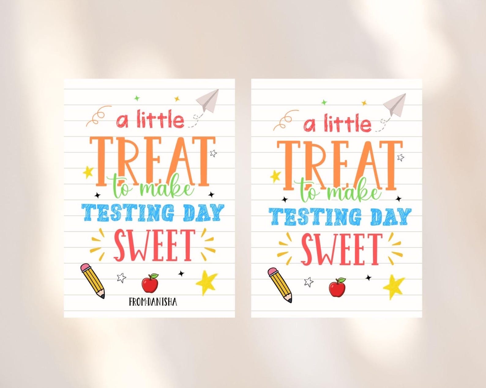 Testing Day Treat Tag: Printable Gift Tag (PDF) - Etsy