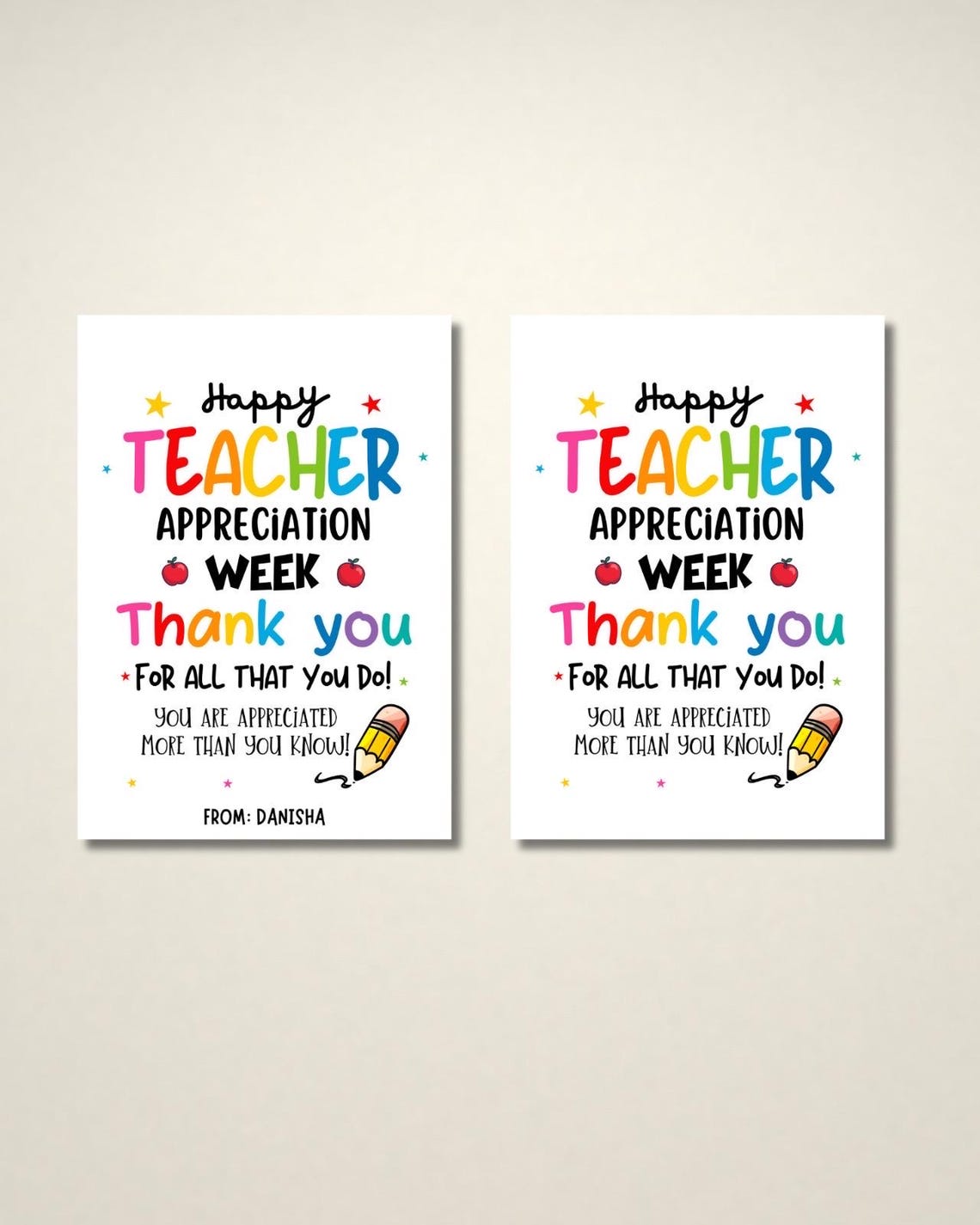Teacher Appreciation Gift Tags, Thank You Teacher Gift Tag Teacher ...