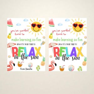 Summer Teacher Appreciation Gift Tag End of School Year Tag Your Turn ...