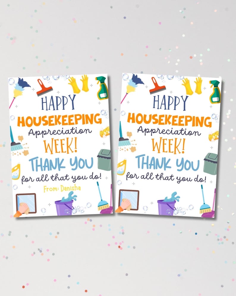 Housekeeping Appreciation Gift Tags: Editable Thank You Printable ...