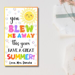 You Blew Me Away Gift Tag Template, Printable End of School Year Tags ...