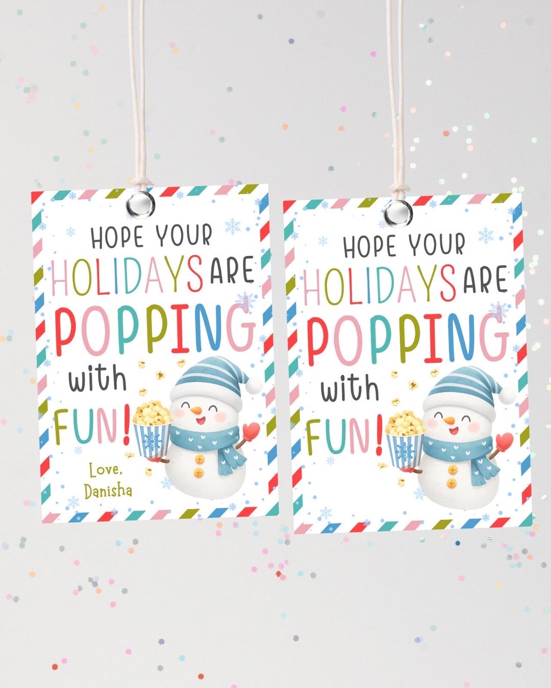 Printable Popcorn Gift Tag: Fun Holiday Present Label (PDF) - Etsy