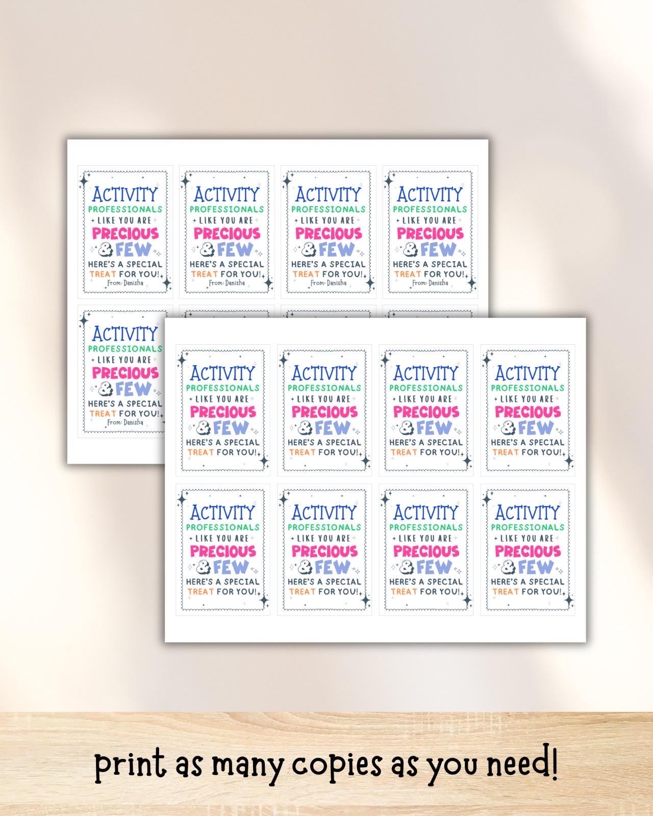 Activity Professionals Week Printable Tags, Activity Professionals Gift ...