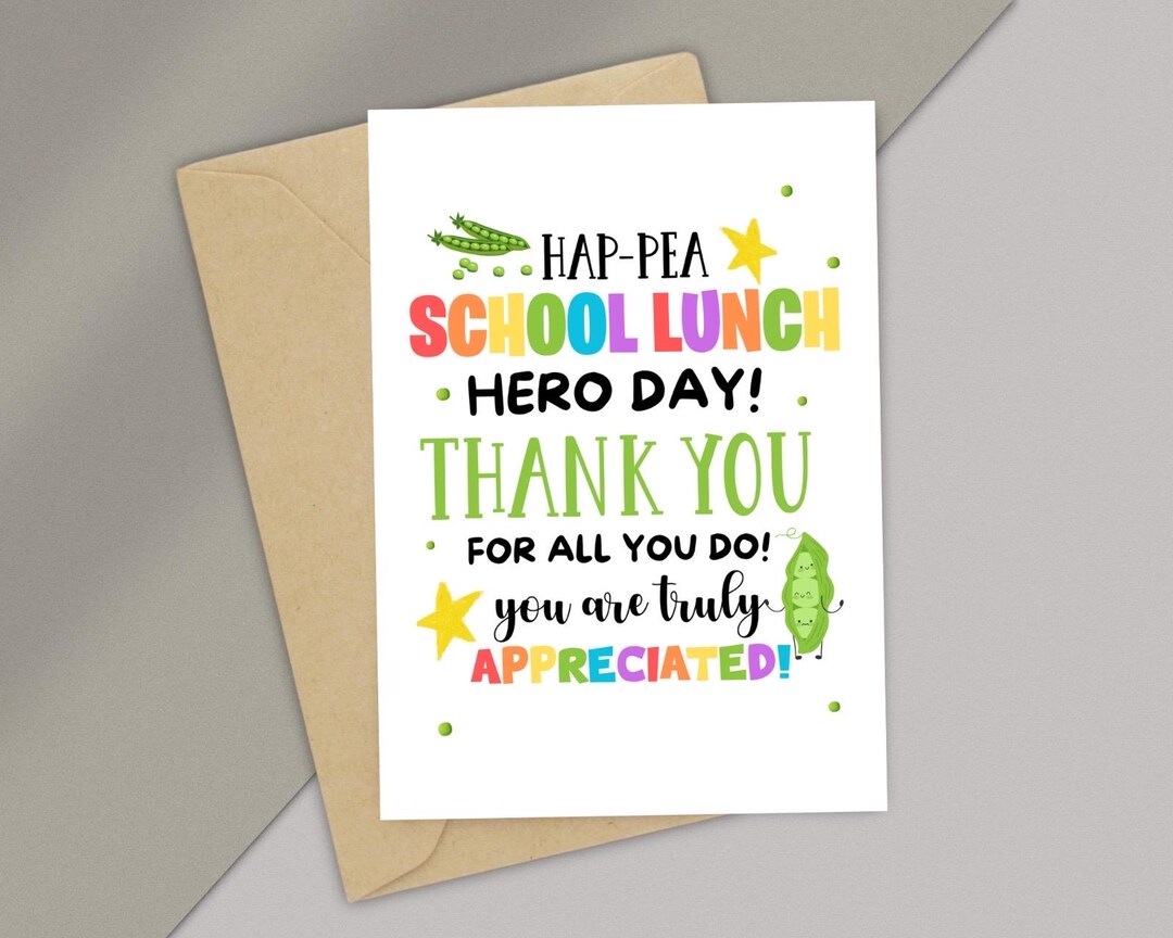 School Lunch Hero Day Card Printable, School Lunch Hero Day Sign ...