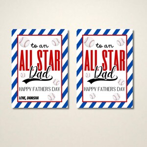 To an All Star Dad Happy Father's Day Tag, Printable Happy Father's Day ...