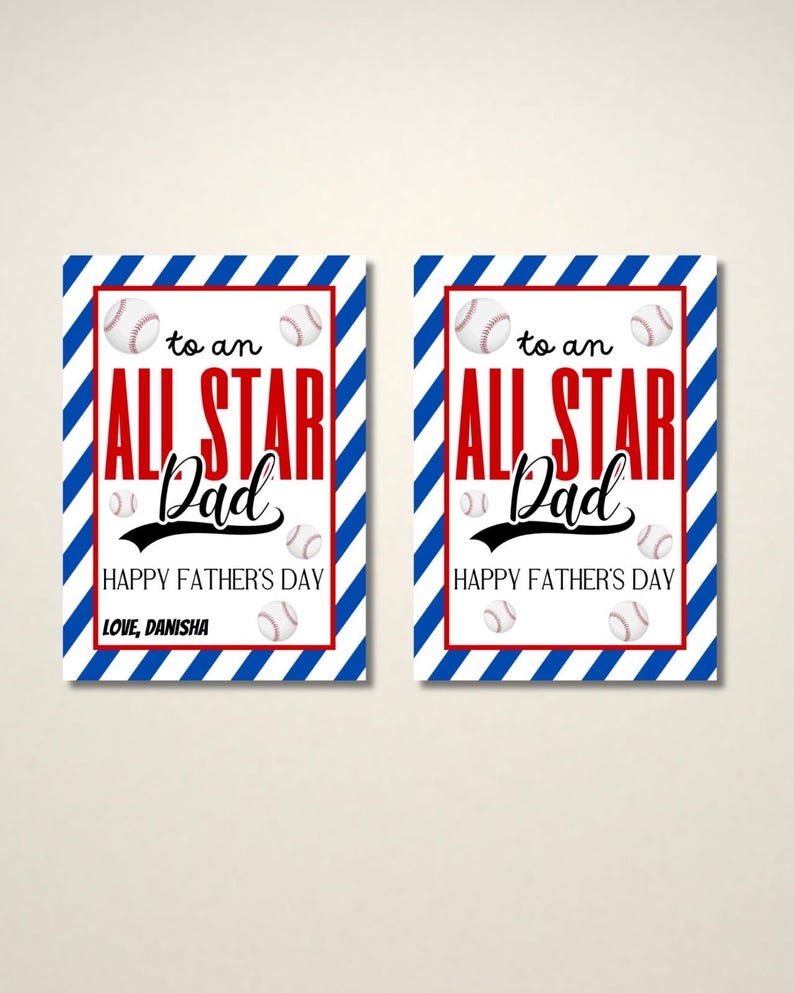 To an All Star Dad Happy Father's Day Tag, Printable Happy Father's Day ...