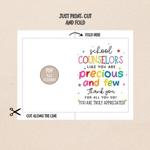 School Counselor Thank You Card: Counseling Week Printable (PDF) - Etsy