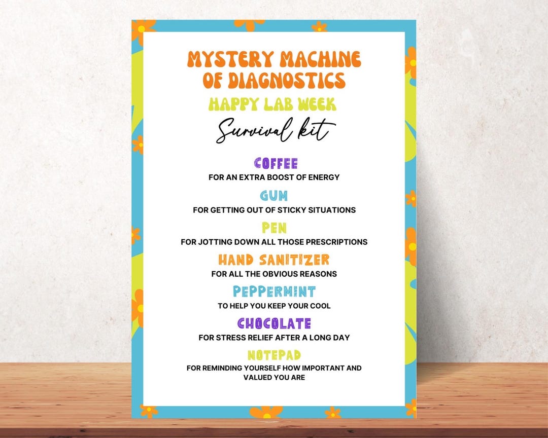 Happy Lab Week 2025 Survival Kit Tags, Canva Editable Template Mystery ...