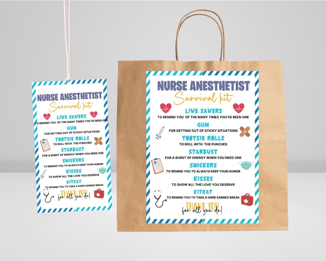 Nurse Anesthetist Survival Kit , Printable Nurse Anesthetist Week Tags ...