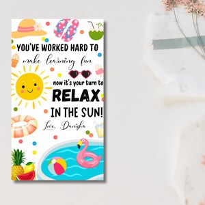 Summer Teacher Appreciation Gift Tag Template, Printable Your Turn to ...