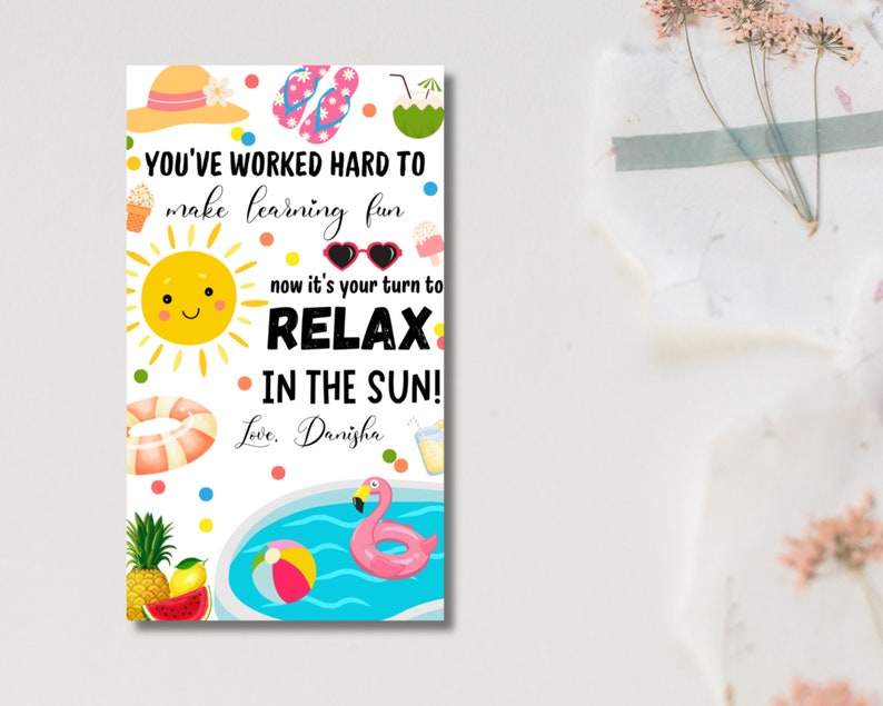 Summer Teacher Appreciation Gift Tag Template, Printable Your Turn to ...